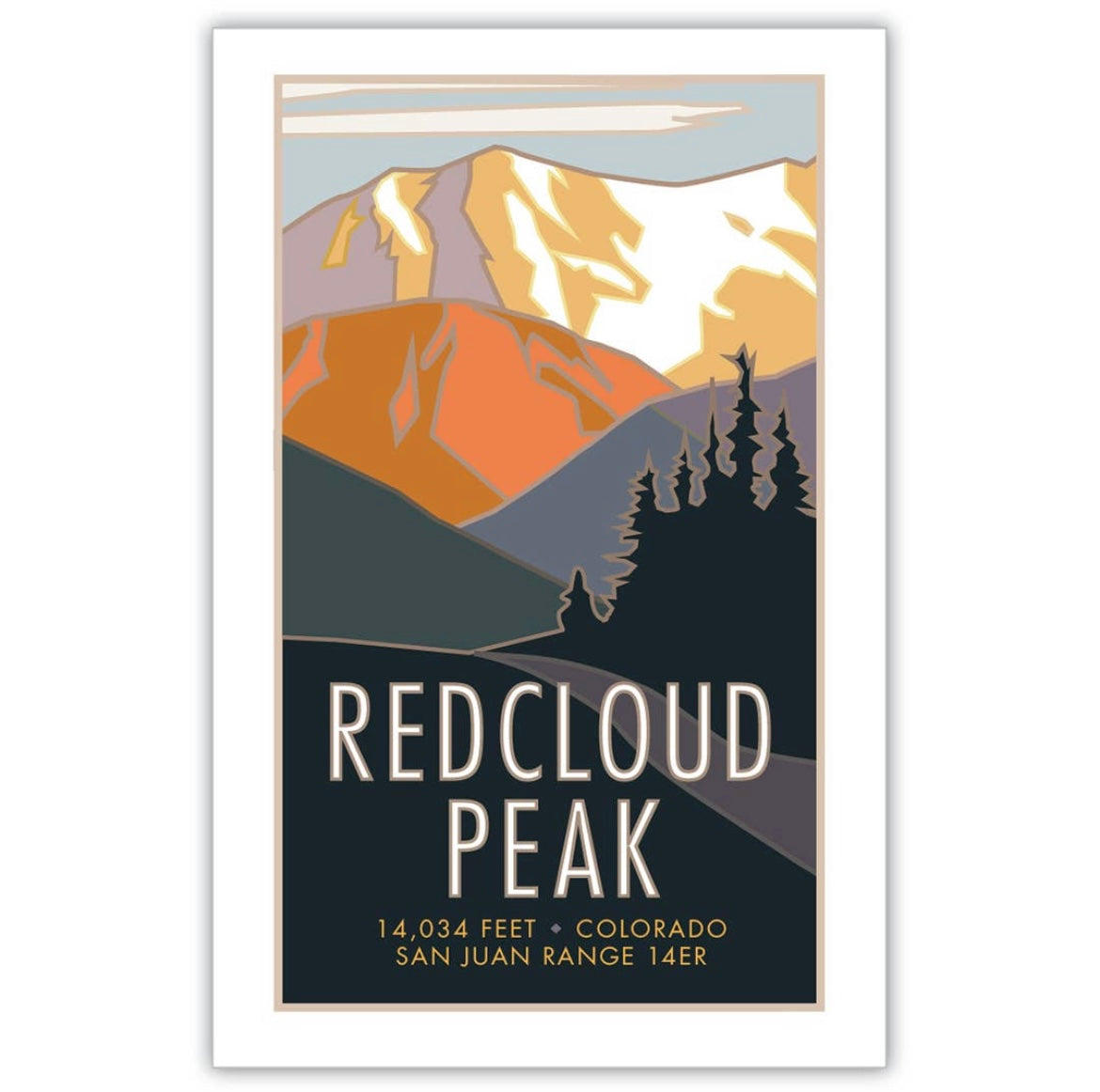 Redcloud Peak, Colorado-Colorado 14er Poster – Cabin Fever Mercantile